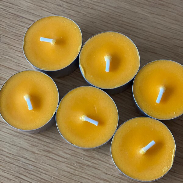 PINK TEA LIGHTS Pack of 6 Unscented Tea Lights, Natural Soy Wax ...