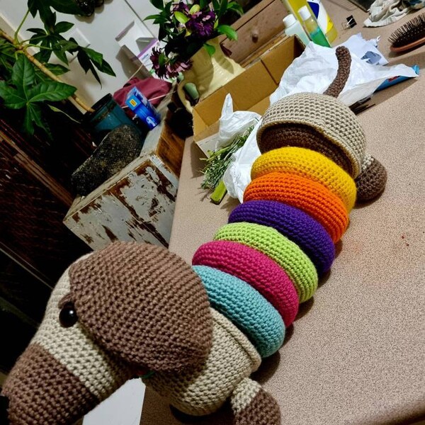 DOG STACKING TOY Crochet Pattern, Dog Amigurumi Baby Activity Toy,ring ...