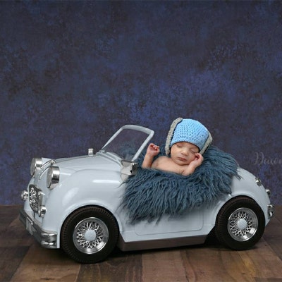 Newborn Digital Backdrop Blue Car Boy Vehicle Truck Rustic Simple ...