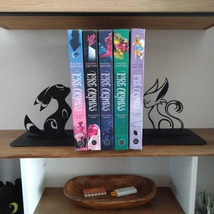 Book Lover Gift Bookends Dragon Wizard Metal Art Decor Unique Home ...