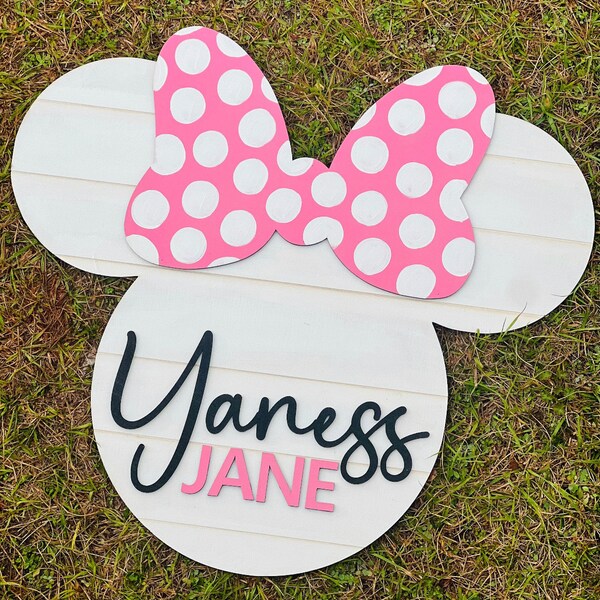 Big Ears Sign With Bow- Minnie - Etsy
