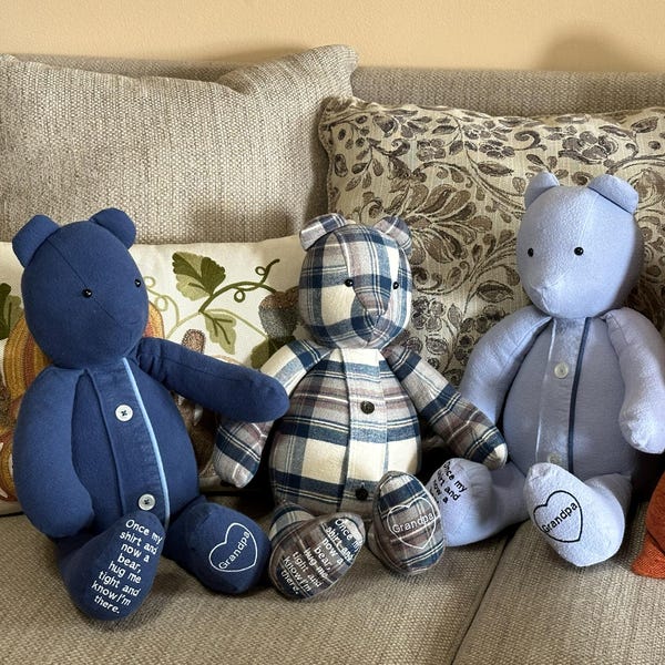 Memory Bear/shirt Bear/keepsake Bear/memorial Bear/memory Stuffed ...