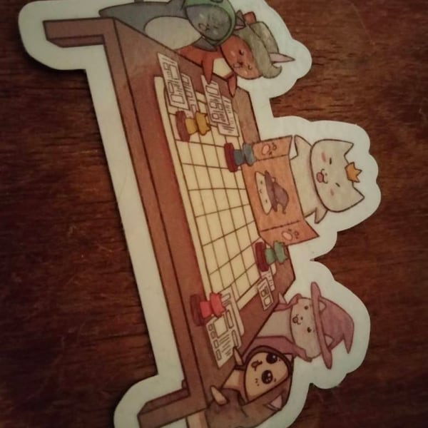 Cats Playing Rpg Sticker | Rpg Sticker | Tabletop Gaming Sticker | RPG ...