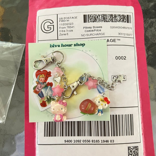 Cute Gotochi Japanese Kitty Beaded Keychains Y2k Cottagecore Kawaii ...