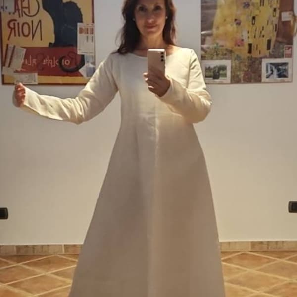 Medieval Linen Underdress, Viking Style Dress, Historical Chemise ...