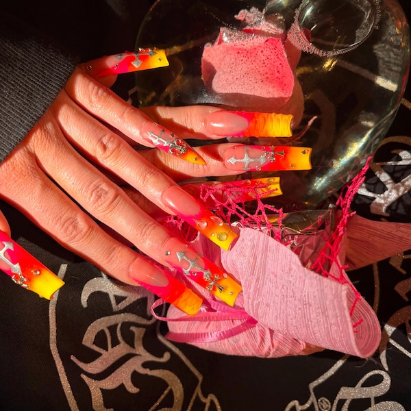 Birthday Cake(candle Nails You Can Light on Fire)press on Nails|cake ...