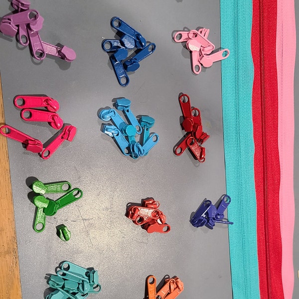 6 Bright #3 Zipper Colors + 40 Candy Colored Long Pulls - Etsy