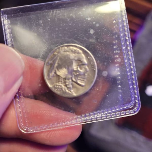 Hobo Nickel Skull by M.J. Petitdemange Engraved 90% Silver JFK Coin ...