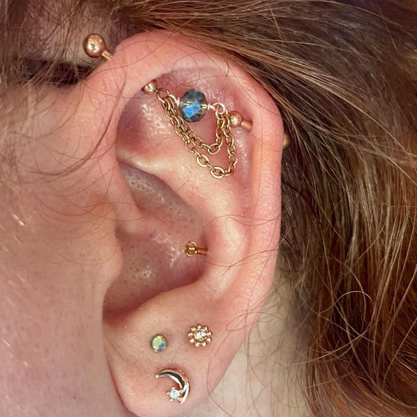 Faux Barbell, Faux Piercing Industriel, Bijoux, Fausse Barre ...