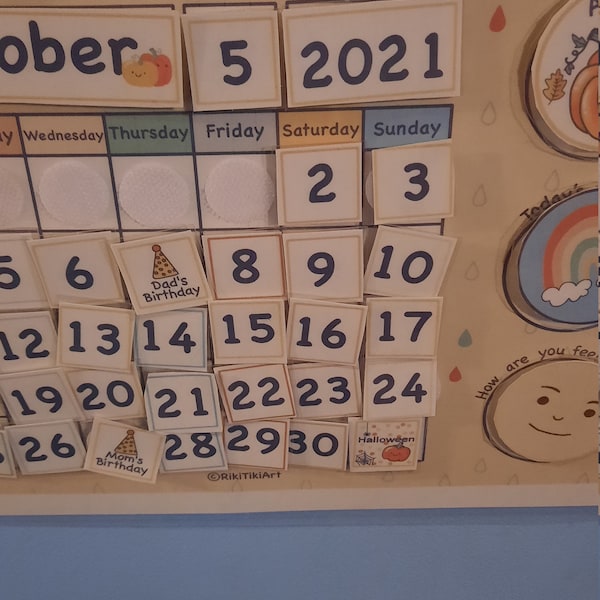 Printable Calendar for Kids Montessori Homeschool Preschool Calendar ...