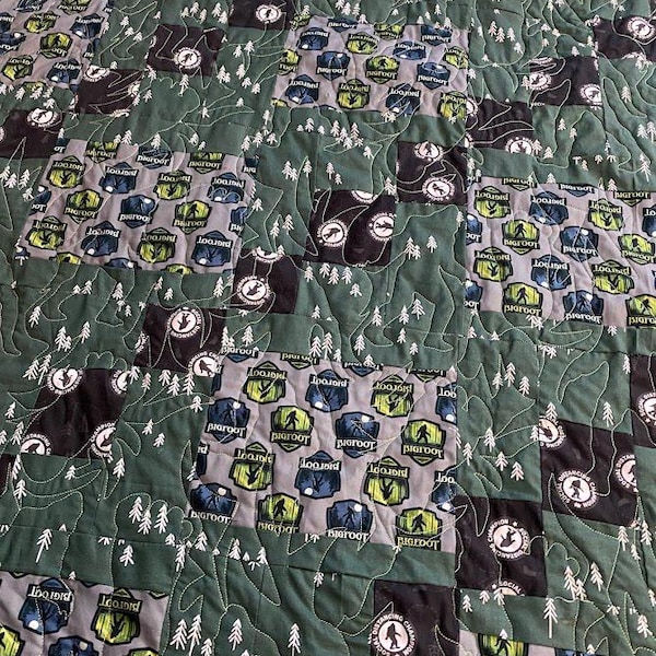 Sasquatch (bigfoot) E2E - Longarm Digital Quilting Pattern Edge to Edge ...