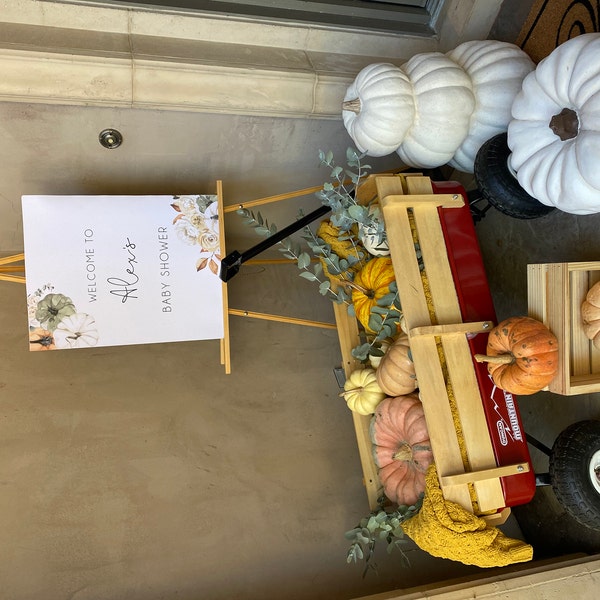 Fall Bridal Shower Welcome Sign Template, Printable Pumpkin Bridal ...