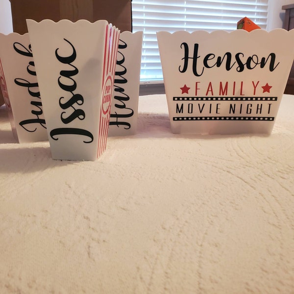 Personalized Popcorn Container - Individual Size - Family Popcorn Set ...
