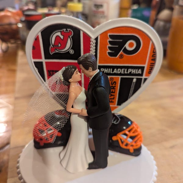 Wedding Cake Topper Tennis Racket Ball Themed Beautiful Long-haired ...