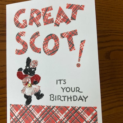 Great Scott It's a Dancing Scottish Terrier on This Birthday Card - Etsy