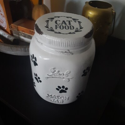 Cat Food Decal, Computer Cut Vinyl Sticker, Pet Dry Food Storage Label ...