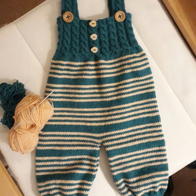 KNITTING Pattern-baby Overalls With Detailed Cabled Bodice and Matching ...