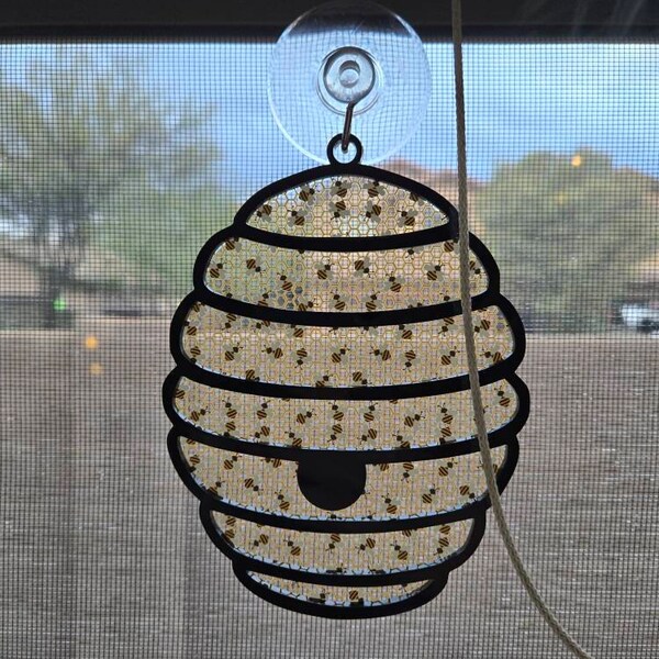 Acrylic Bee Hive Suncatcher WITH BEE - Etsy