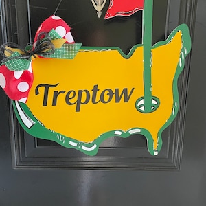 Masters Golf Tournament Front Door Decoration Hanger Wooden Sign Choose ...