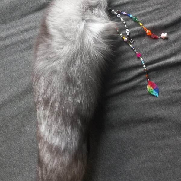 Custom Beaded Tail Keychain for Therians, Furries, Cosplay, Alternative ...