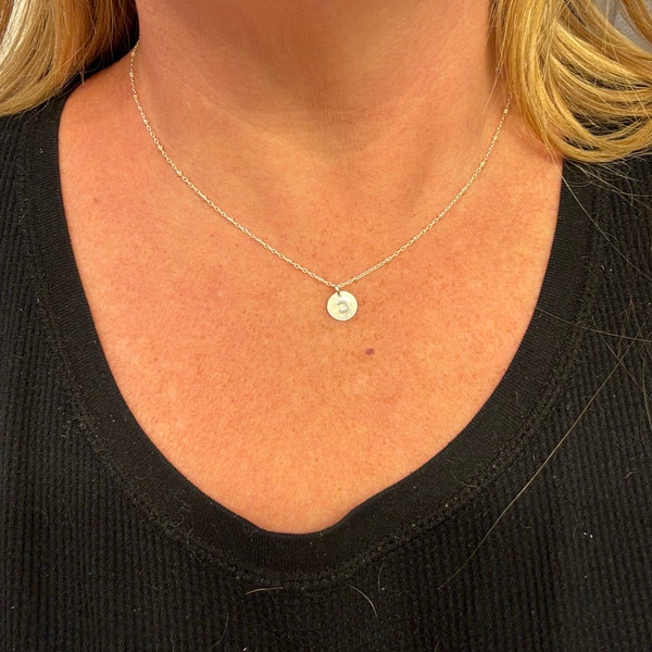 Sterling Silver Initial Necklace, Personalized Initial Necklace Gift ...