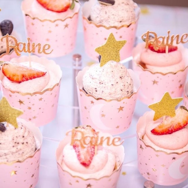 Star Cupcake Toppers, Glitter Star Food Picks, Twinkle Twinkle Little ...