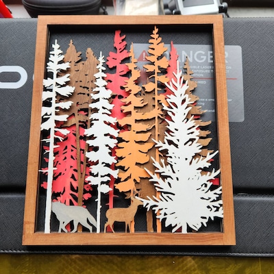 Layered Forest Design for Laser Cutting 2 Separate Designs 4 Panels ...