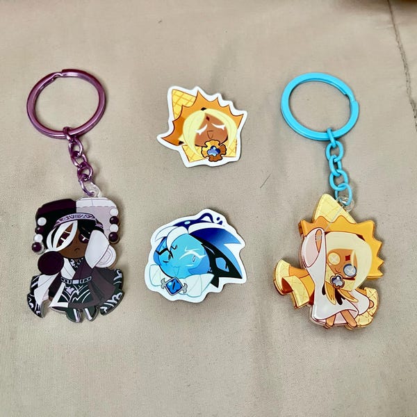 PRE-ORDER Cookie Run Keychains - Shadow Milk Cookie and Pure Vanilla ...