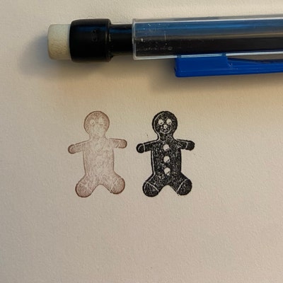 Gingerbread Man Rubber Stamp - Etsy