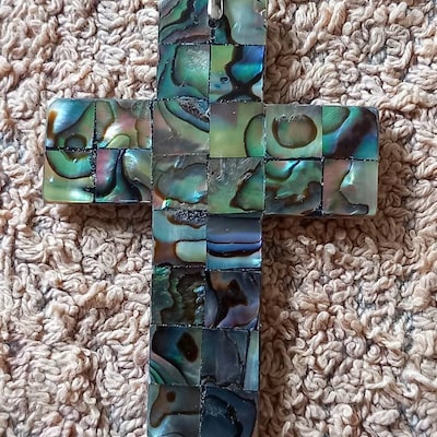 Abalone Shell Pendant Teardrop Sea Shell Pendant Mosaic - Etsy