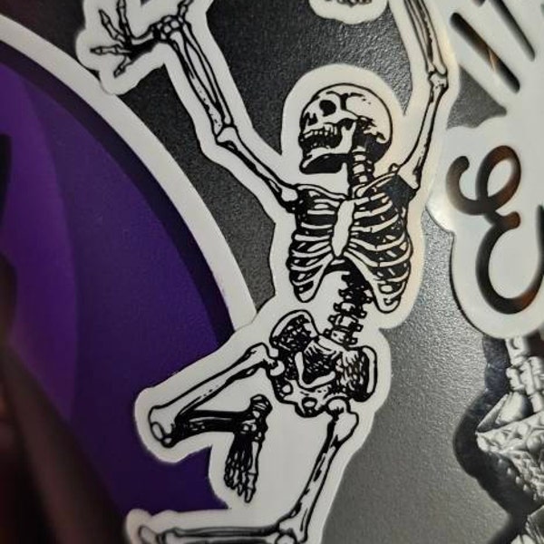 Skeleton Sticker | Skeleton Dancing Sticker | Vinyl Sticker | Laptop ...