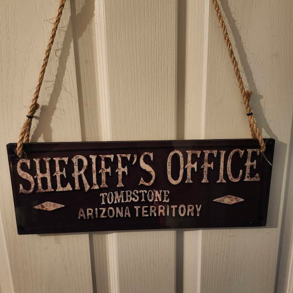 Wood Sign 6 X 16 Tombstone Sheriffs Office Arizona Territory - Etsy