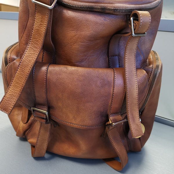Distressed Leather Backpack, Mens Leather Backpack, Leather Rucksack ...