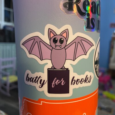 Batty for Books Vinyl Sticker - Etsy