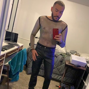 White Bling Rhinestone Crystal Mesh Tank Top See Through - Etsy