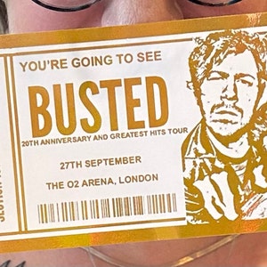 Personalised Foiled Golden Ticket, Custom Event Ticket, Concert Ticket ...