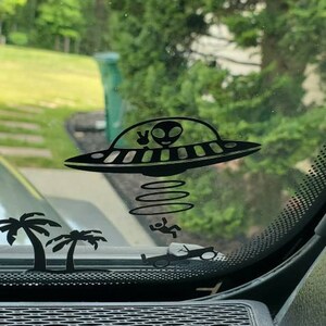 Jeeper Windshield Decal Alien Abduction/ufo Jeeper Sticker /wrangler ...