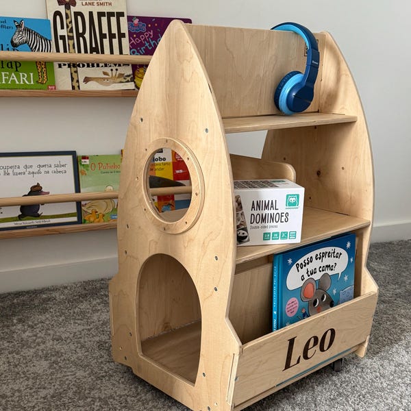 Montessori Rainbow Wall Bookshelf for Kids: Wooden Front-facing Book ...