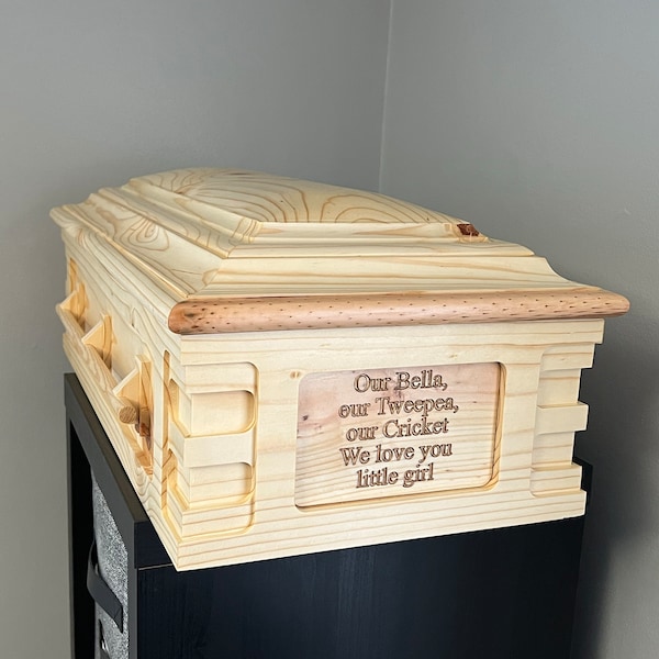 12 X 24 Pet Casket & Memory Chest Custom Pet Funeral Box, Pet Coffin ...