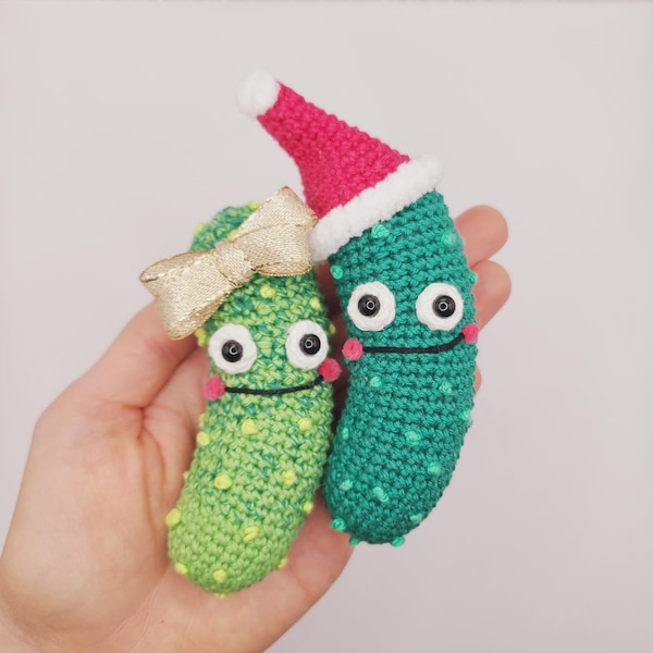 Christmas Pickle in Santa Hat Crochet Pattern Funny Pickle Christmas ...