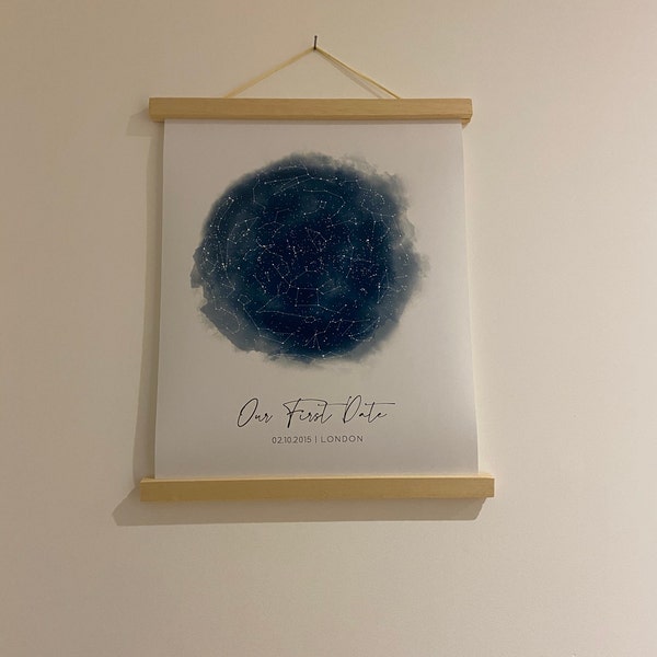 Star Map by Date Printable, Custom Sky Map, Personalized Anniversary ...