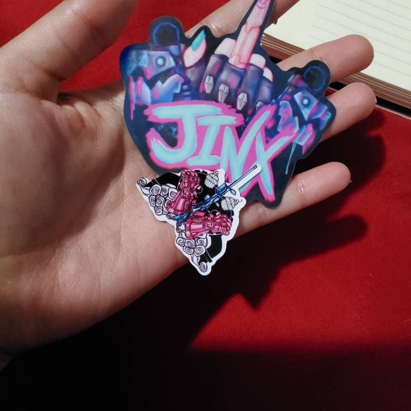 Jinx Middle Finger Holographic Vinyl Sticker | Arcane Decal | League of ...