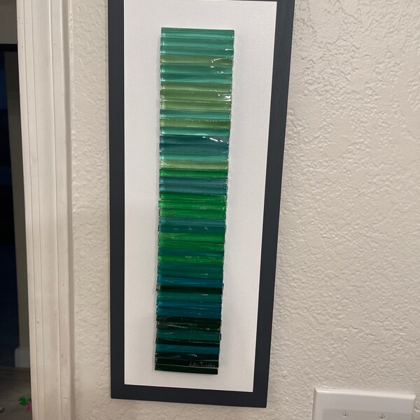Modern Glass Art Green Wall Art 3D Wall Art Glass Art Fused Glass Wall ...
