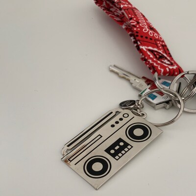 Boombox Enamel Keychain - Etsy