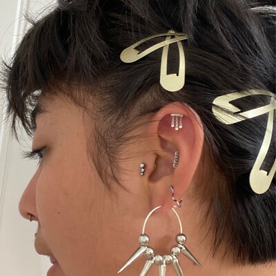 Deadly Girl Punk Rock & Heavy Metal Style Spike Hoop Earrings in Small ...