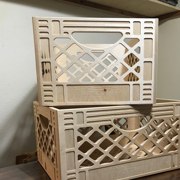 Record Storage // Wooden Milk Crate // Vintage Inspired Milk Crate ...