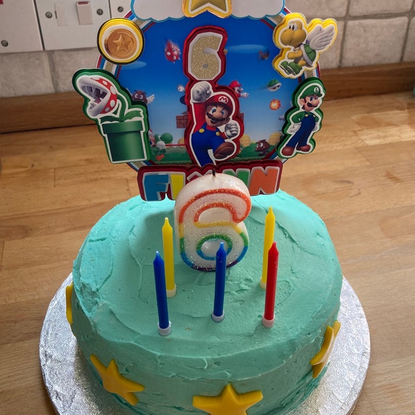 Personalised Super Mario Cake Topper 3D With Name and Age - Etsy