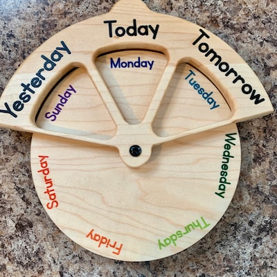 Days of the Week Wheel Yesterday Today Tomorrow Wheel Montessori ...