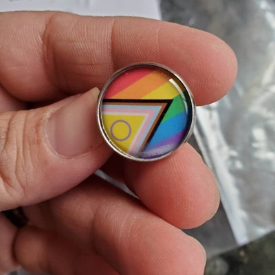 Neptunic Pride Flag Pin LGBTI Pride Flag Minimalist Flag Snap Pin 16mm ...