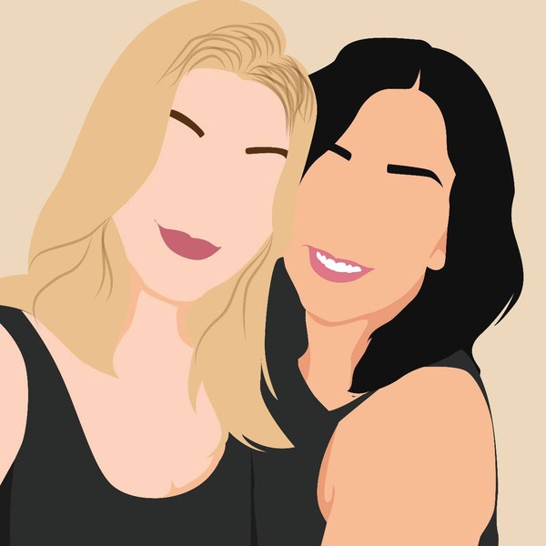 Minimal Faceless Portrait, Custom Illustration, Personalised Photo ...
